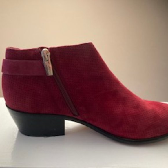 Vince Camuto | Shoes | Vince Camuto Cranberry Red Suede Ankle Boots ...
